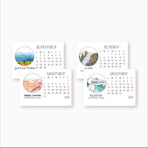 2024 2025 National Parks 12 Month Mini Desk Calendar, Stand Option ...