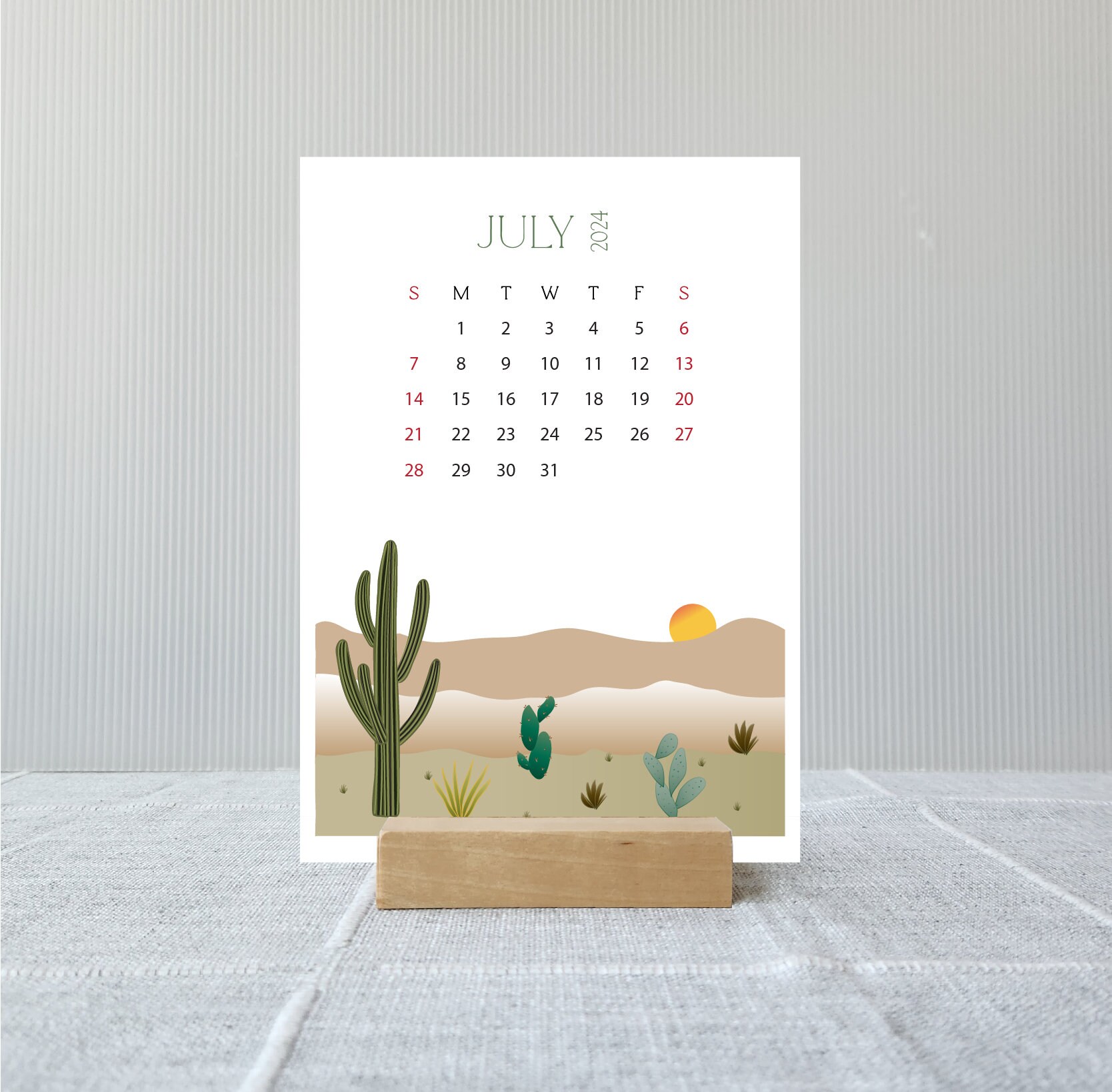 2024 Landscape Desk Calendar for 12 months, Optional Stand sold by ...