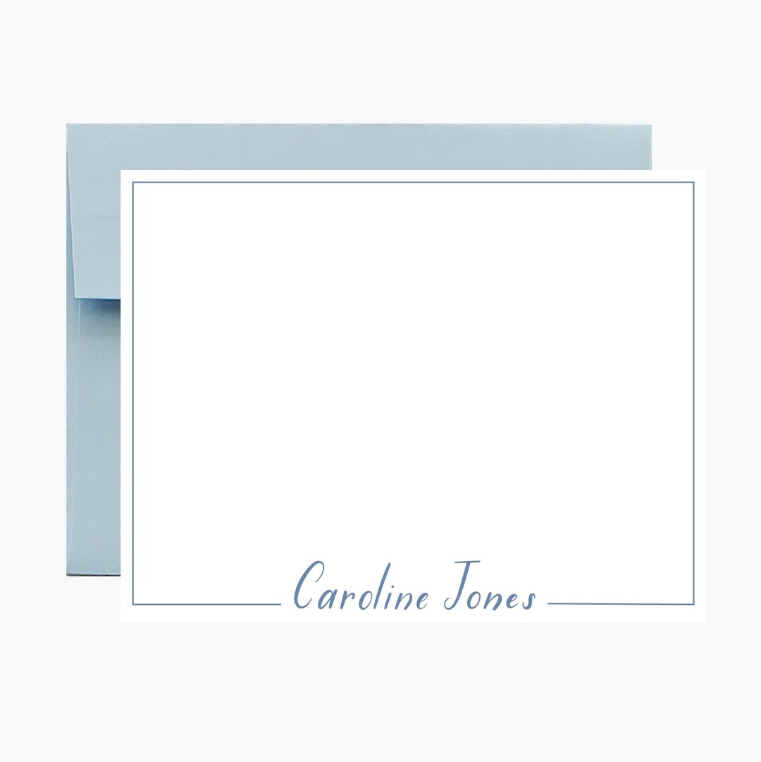 Set of 10 Personalized Flat Note Cards | Custom Note Cards ...