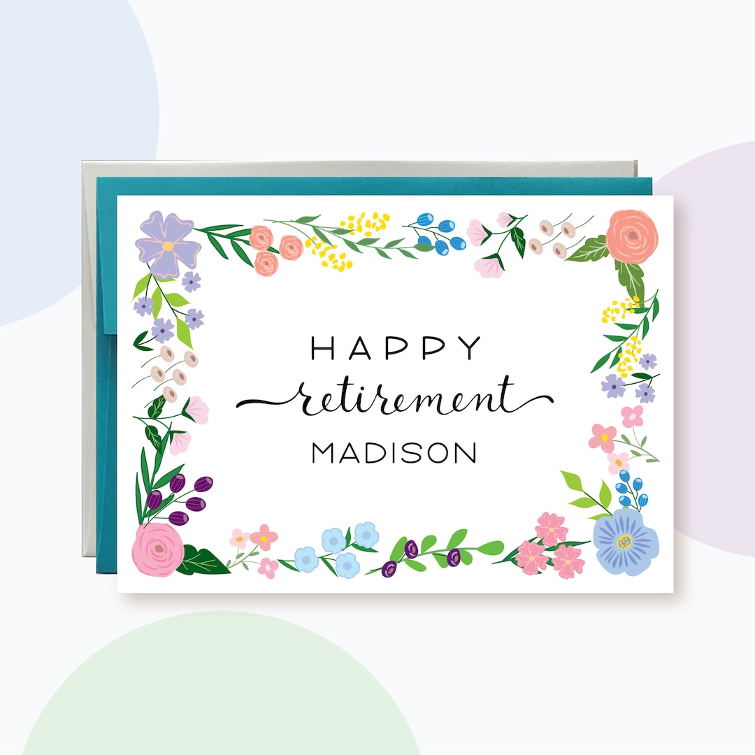 Personalized Retirement Card, Custom Happy Retirement Card for Coworker ...