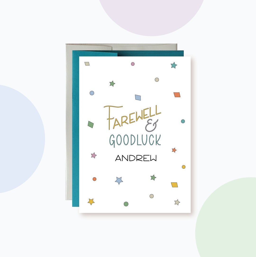Personalized Farewell and Goodluck Card, Custom Farewell Card for ...