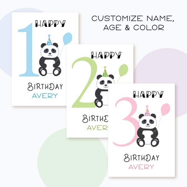 Panda Birthday Card - Etsy