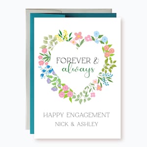Personalized Spring Engagement Card | Floral Summer Happy Engagement ...
