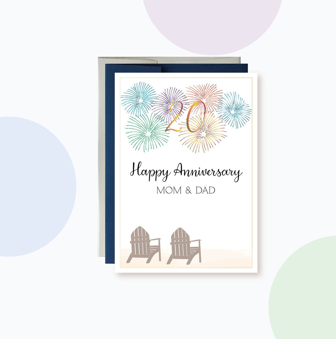 Happy Anniversary Fire Works Card for Parents Celebrate - Etsy