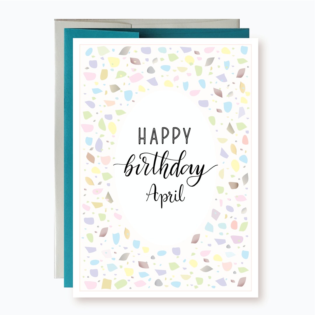 Personalized Terrazzo Birthday Card for Friend, Birthday Card for ...