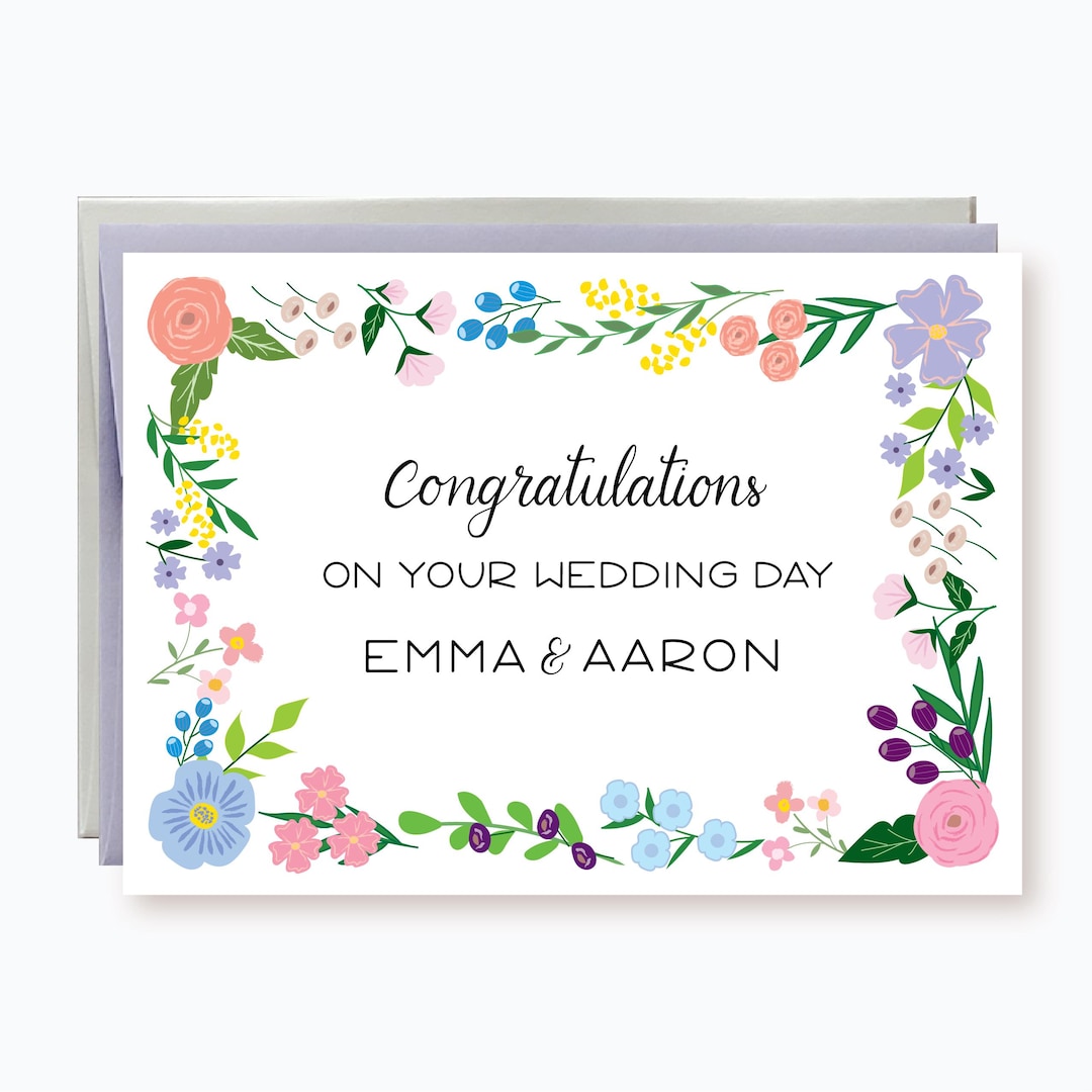 Personalised Garden Wedding Card | Colorful Spring and Summer Floral ...
