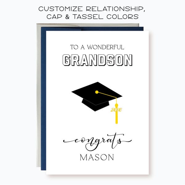 College Graduation Cards for Grandson - Etsy