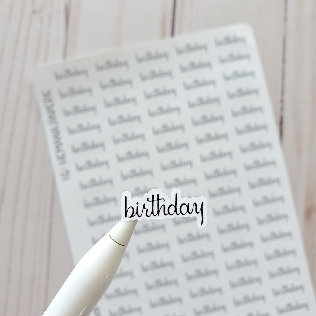 Birthday Reminder Stickers, Gold Foil, Rose Gold Foil, Silver Foil ...