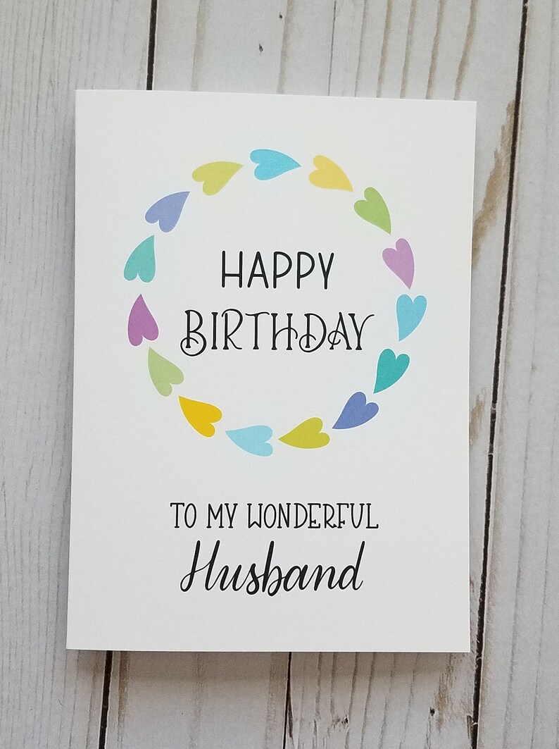Birthday Card For Husband Happy Birthday To My Wonderful Etsy Birthday Card For Husband Happy Birthday To My Wonderful Etsy