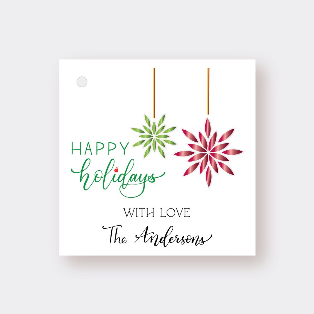 Custom Holiday Gift Tags Set of 12 Personalized Christmas Gift Tags ...
