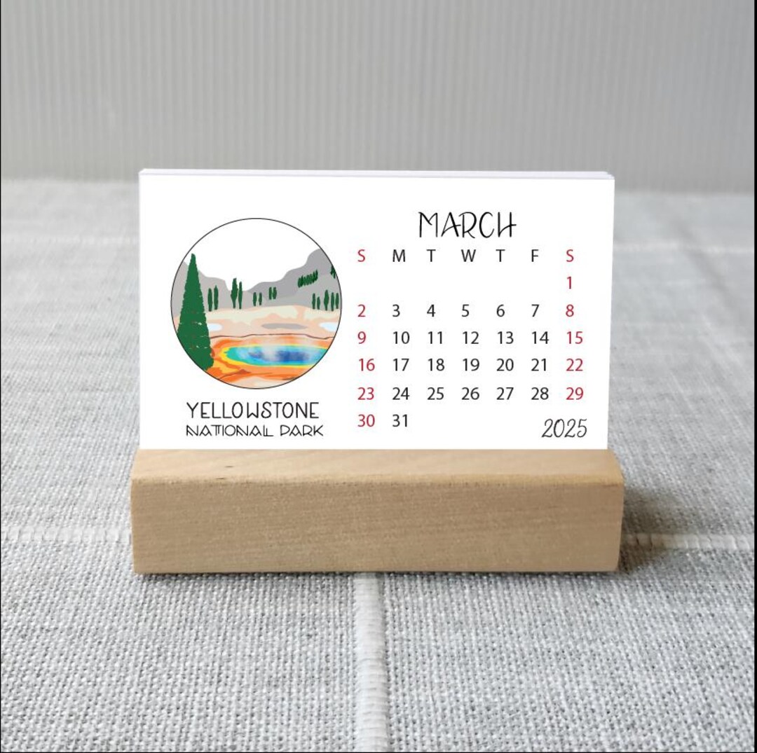 2024 2025 National Parks 12 Month Mini Desk Calendar, Stand Option ...