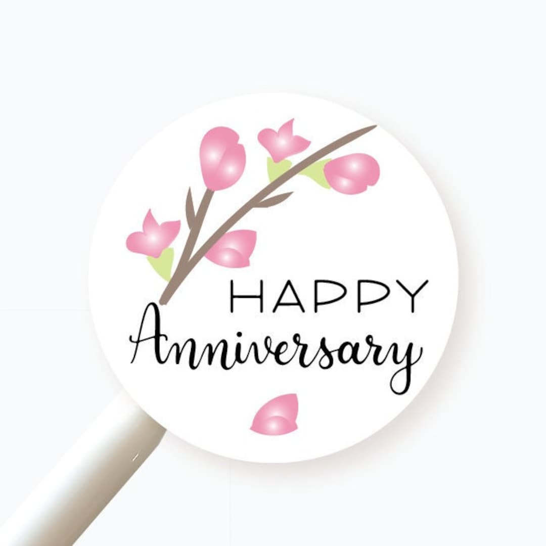 24 Happy Anniversary Stickers | Envelope Seals | Gift Stickers | Floral ...