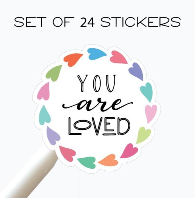 24 You Are Loved Stickers | 1.5" in Diameter | Valentine Envelope Seals ...