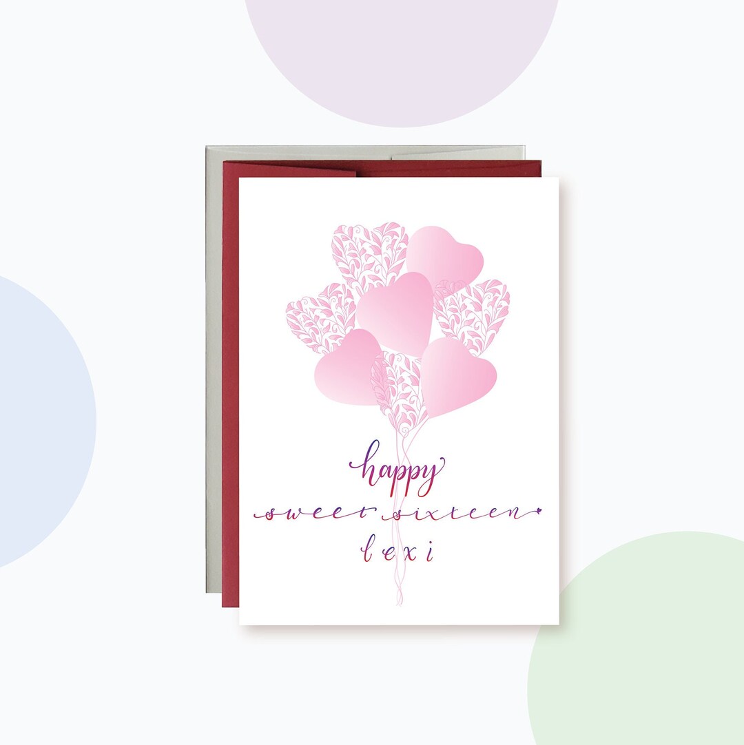 Personalized 16th Birthday Card Sweet 16 Card Sweet Sixteen - Etsy