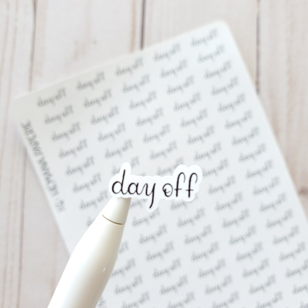 Day off Sticker Sheet, Gold Foil, Rose Gold Foil, Silver Foil ...