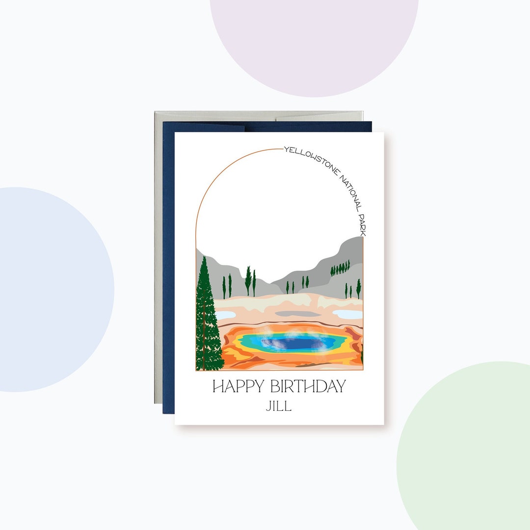 National Park Birthday Card Personalized Yellowstone - Etsy