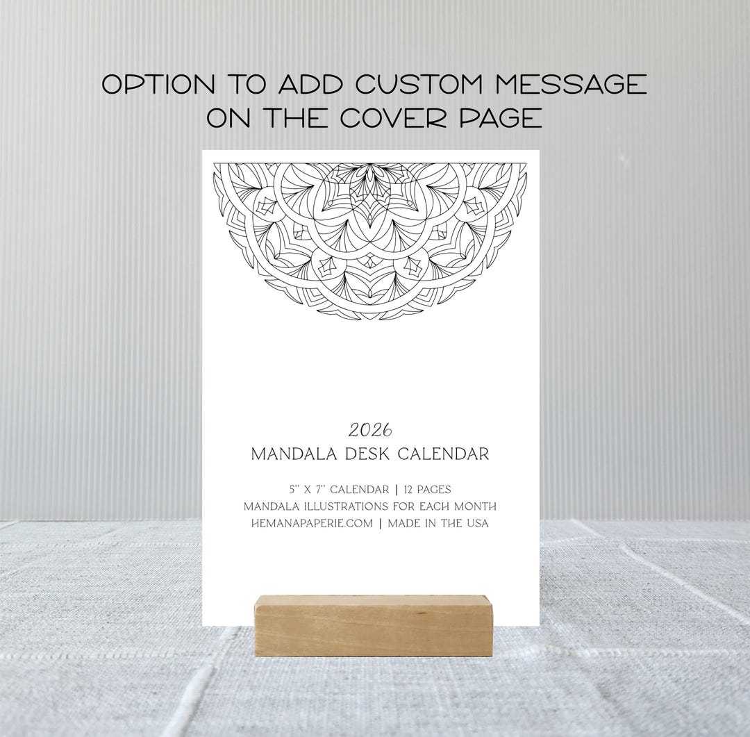 2026 - 2027 Mandala Coloring Desk Calendar | Optional Stand | Refill ...