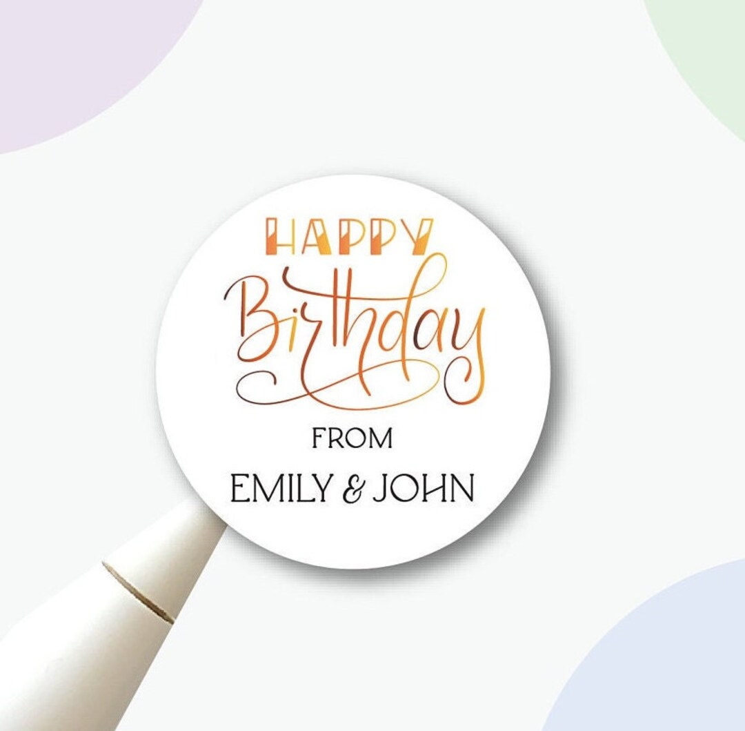 Personalized Happy Birthday Stickers | 2 Inch | Set of 12 | Birthday ...