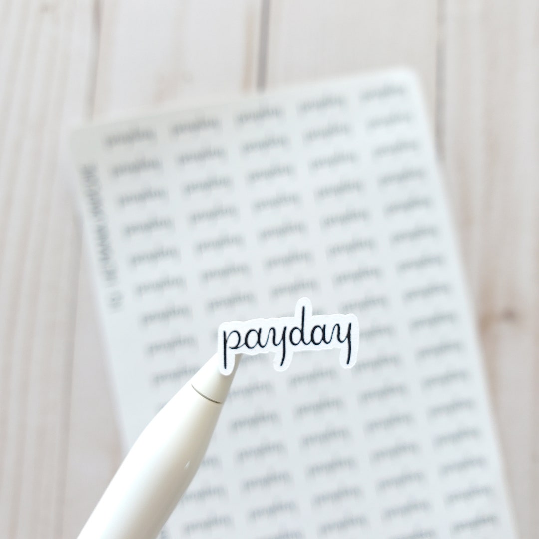 Payday Reminder Planner Stickers, Gold Foil, Rose Gold Foil, Silver ...