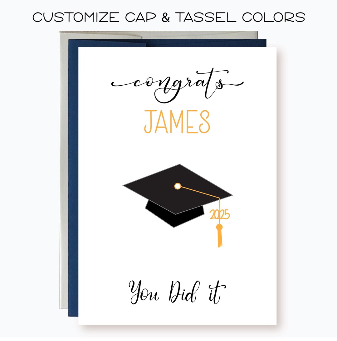 Personalized 2025 Grad Card, Congrats Grad Card, Graduation Card ...