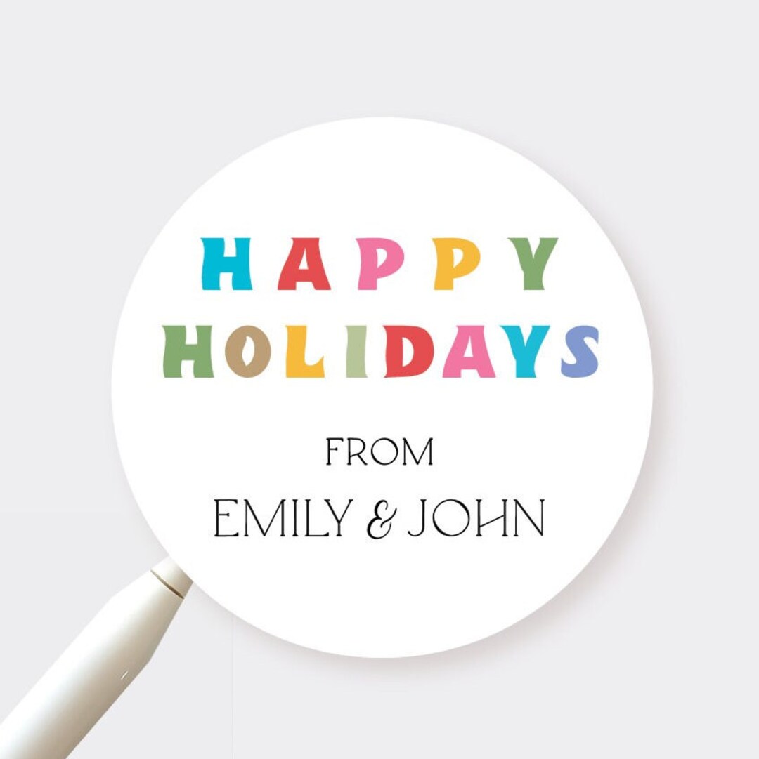 Custom Holiday Stickers Set of 12 | 2 X 2 Inch | Colorful Personalized ...