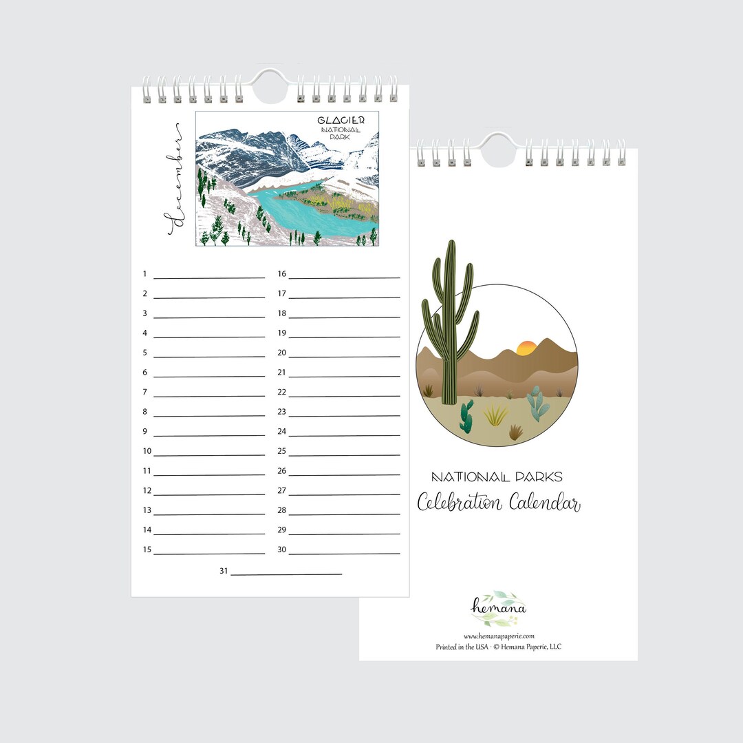 Perpetual Birthday Calendar National Parks Celebration - Etsy