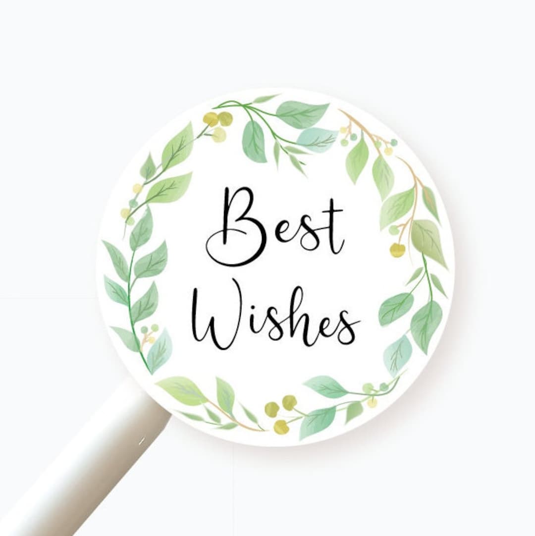 24 Best Wishes Stickers | 1.5" in Diameter | Envelope Seals | Gift ...