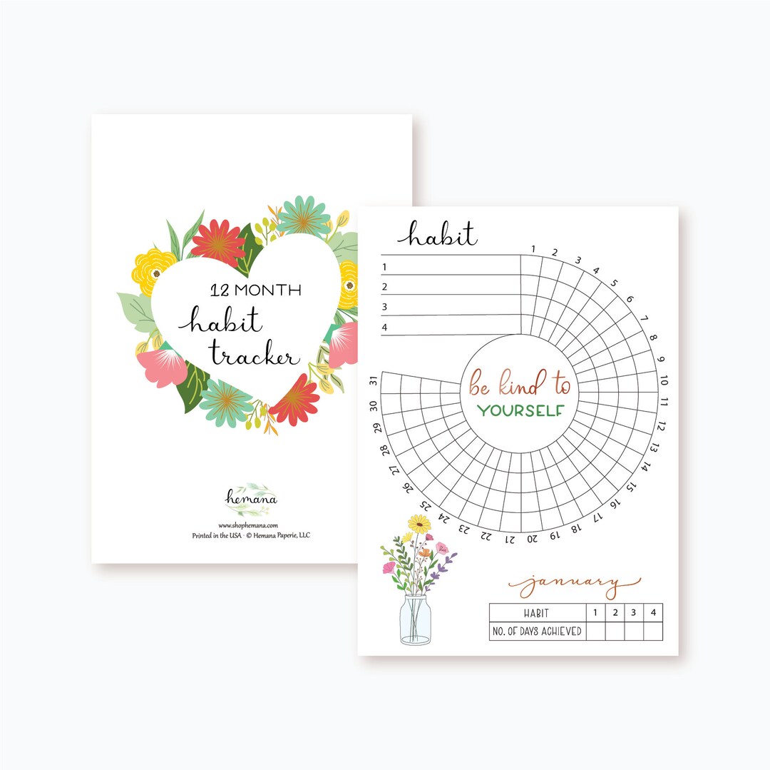12 Month Habit Tracker | Daily Habit Tracker | Track Your Goals ...