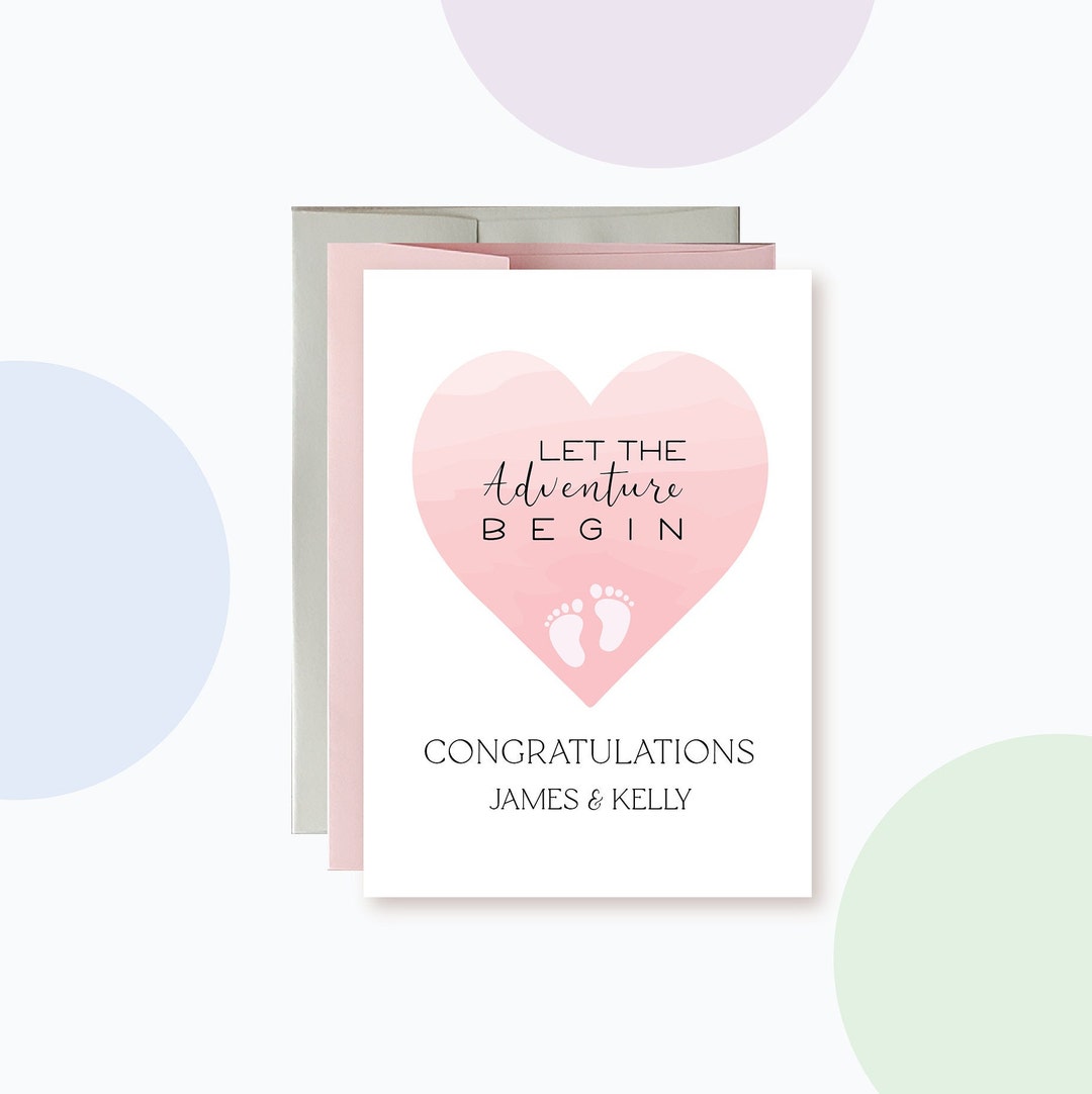 Baby Shower Card Personalized New Baby Girl Card Baby - Etsy