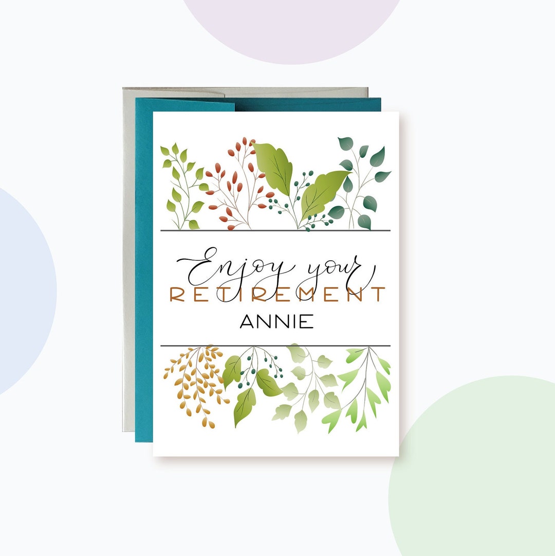 Personalized Retirement Card Custom Happy Retirement Card Etsy