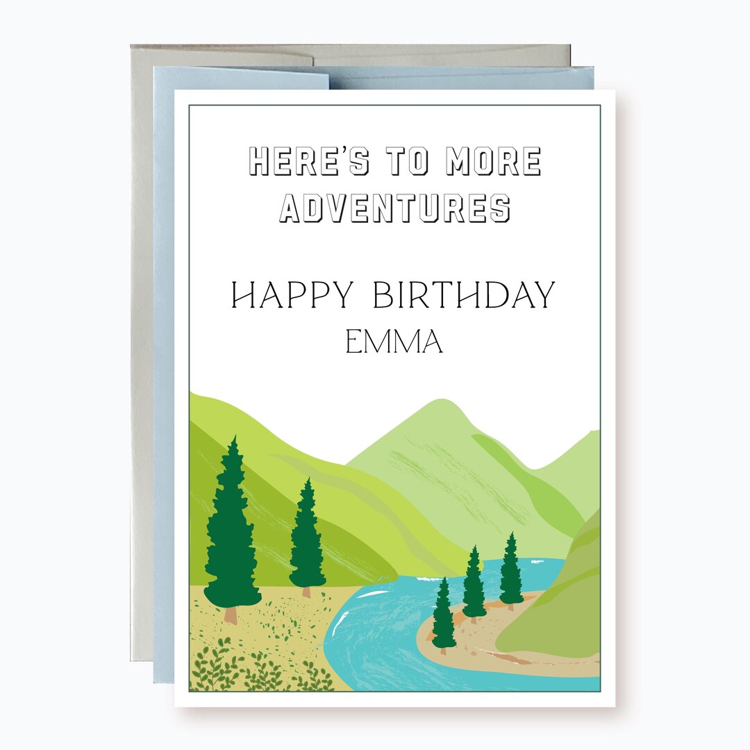 Personalized Landscape Birthday Card | Nature Happy Birthday Card ...