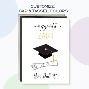 Personalized 2024 Grad Card, Congrats 2024 Grad Card, Graduation Card ...
