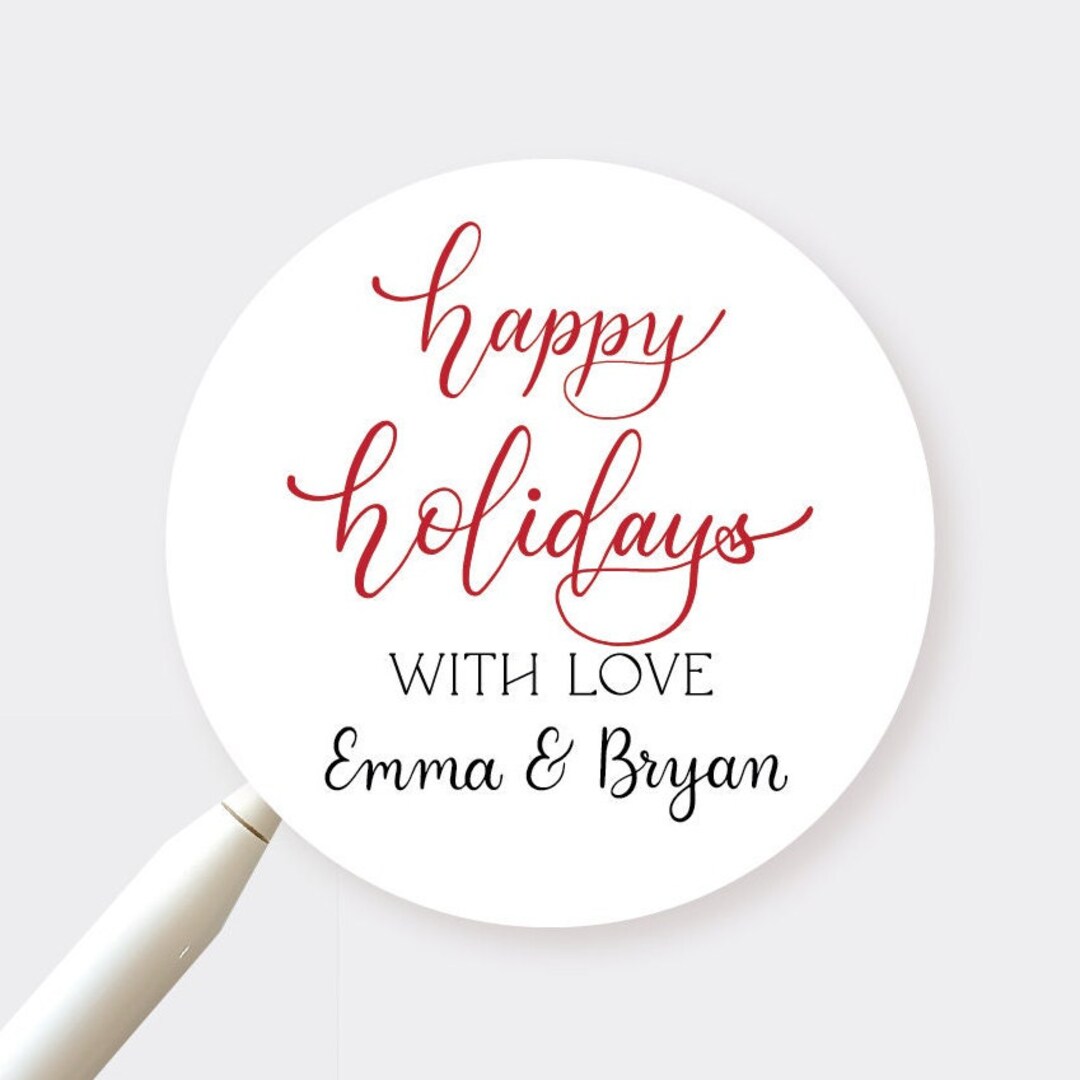 Custom Holiday Stickers Set of 12 | 2 X 2 Inch | Personalized Happy ...