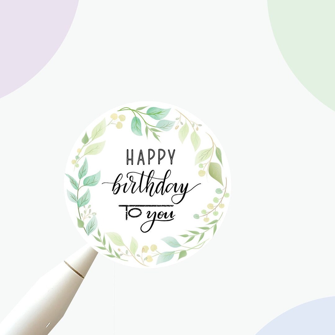 24 Happy Birthday Stickers | Floral Envelope Seals | Gift Stickers ...
