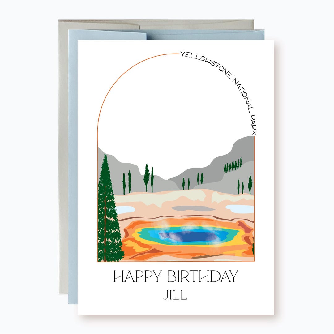 National Park Birthday Card | Personalized Yellowstone Birthday Card ...