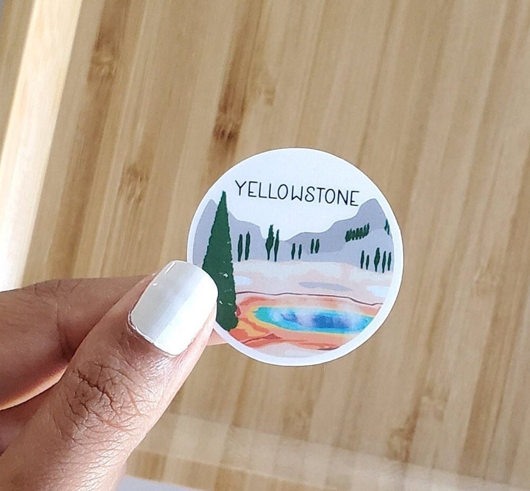 Mini Yellowstone National Park Waterproof Sticker 1.5 X 1.5 Inch ...