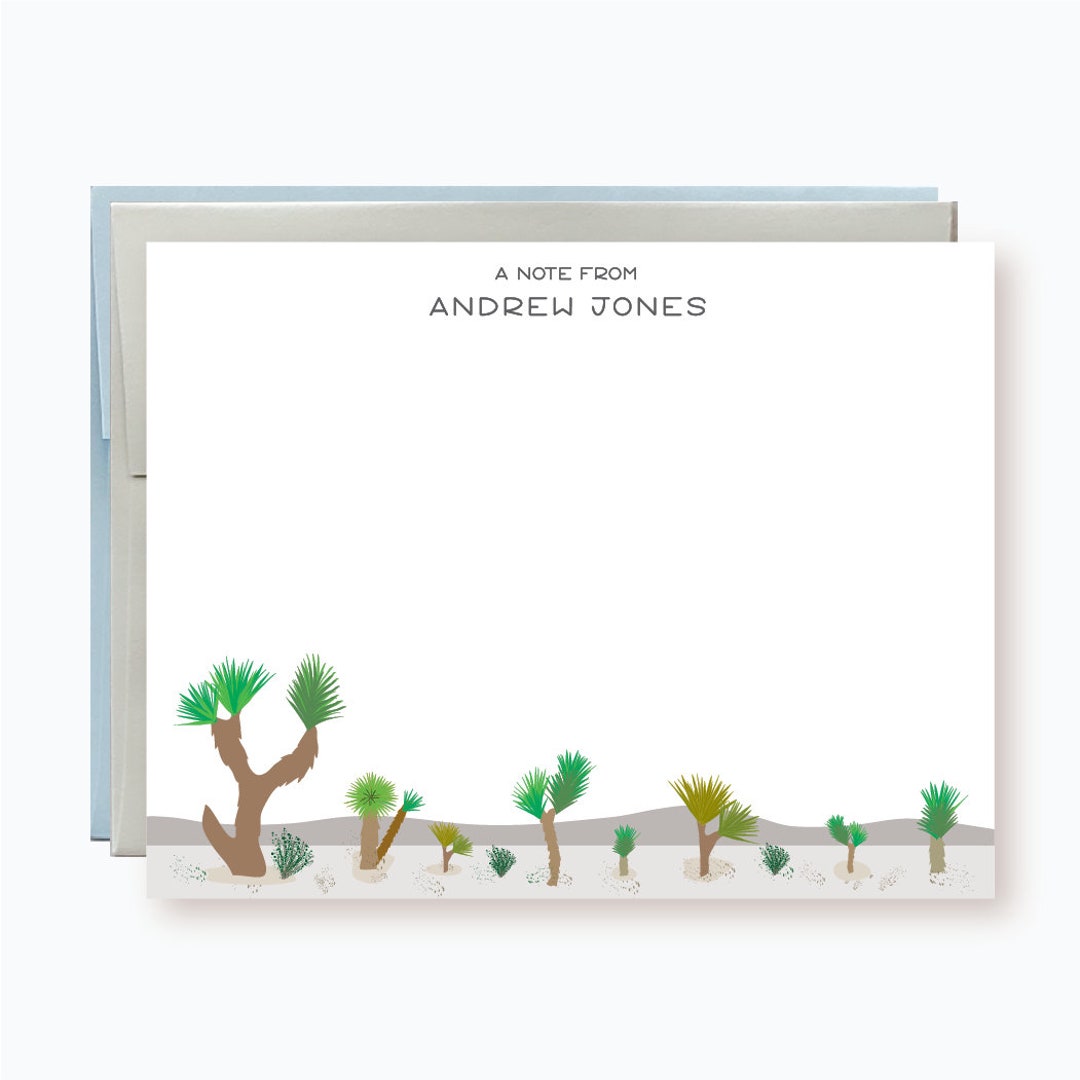 Personalized Joshua Tree National Park Flat Note Cards | Set of 10 Note ...