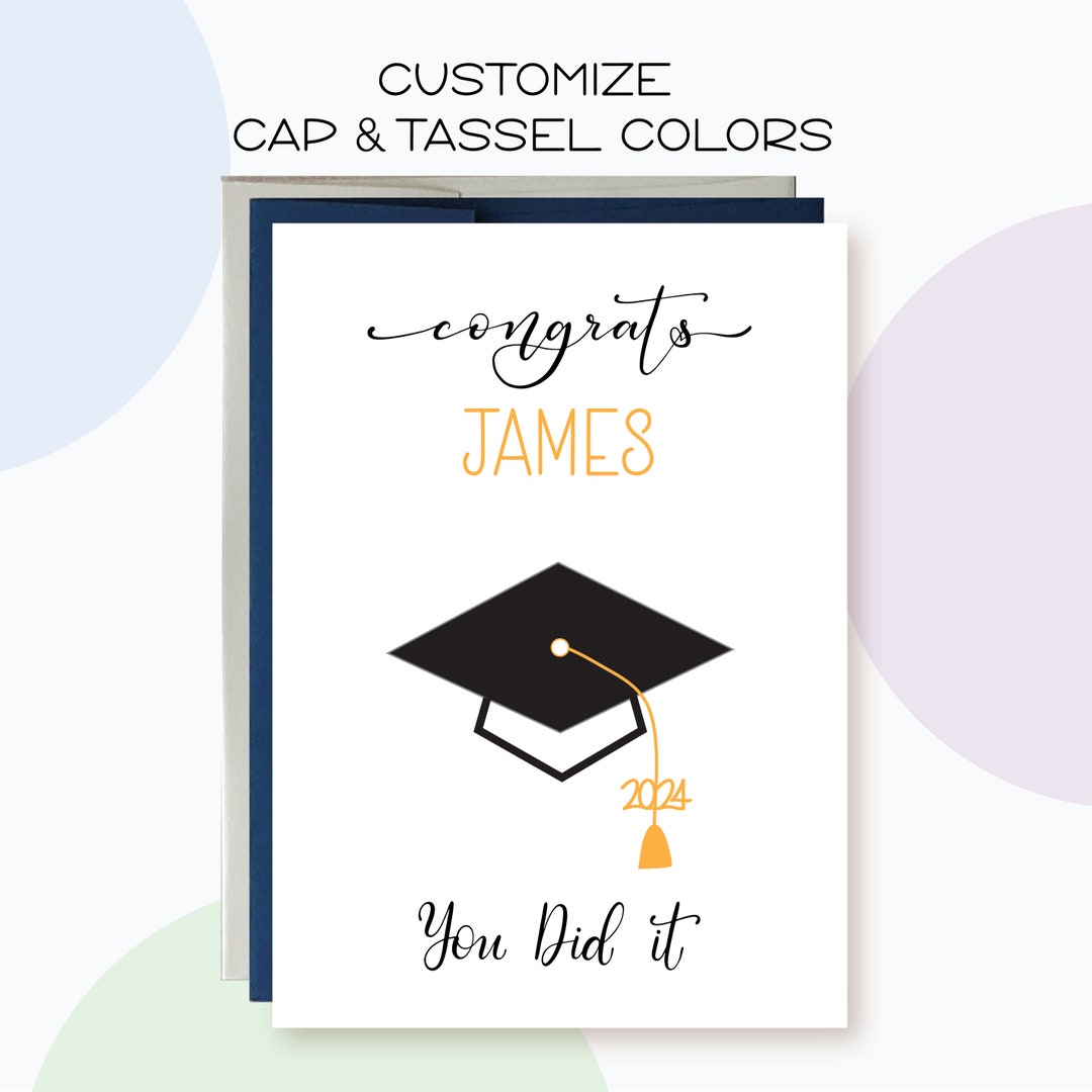 Personalized 2024 Grad Card, Congrats Grad Card, Graduation Card ...