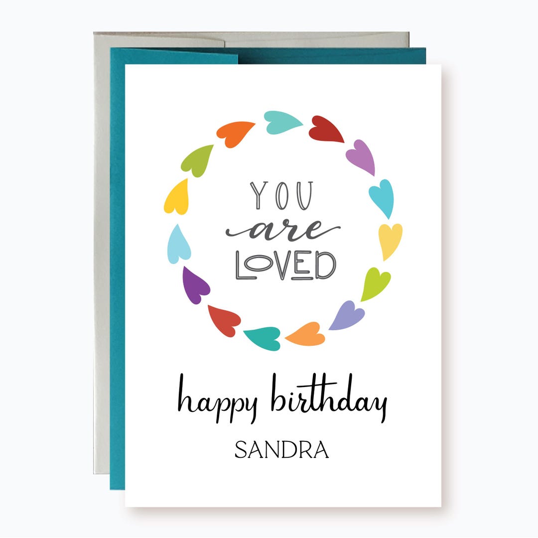 Personalized Hearts Birthday Card: Kids Greeting Card - Etsy