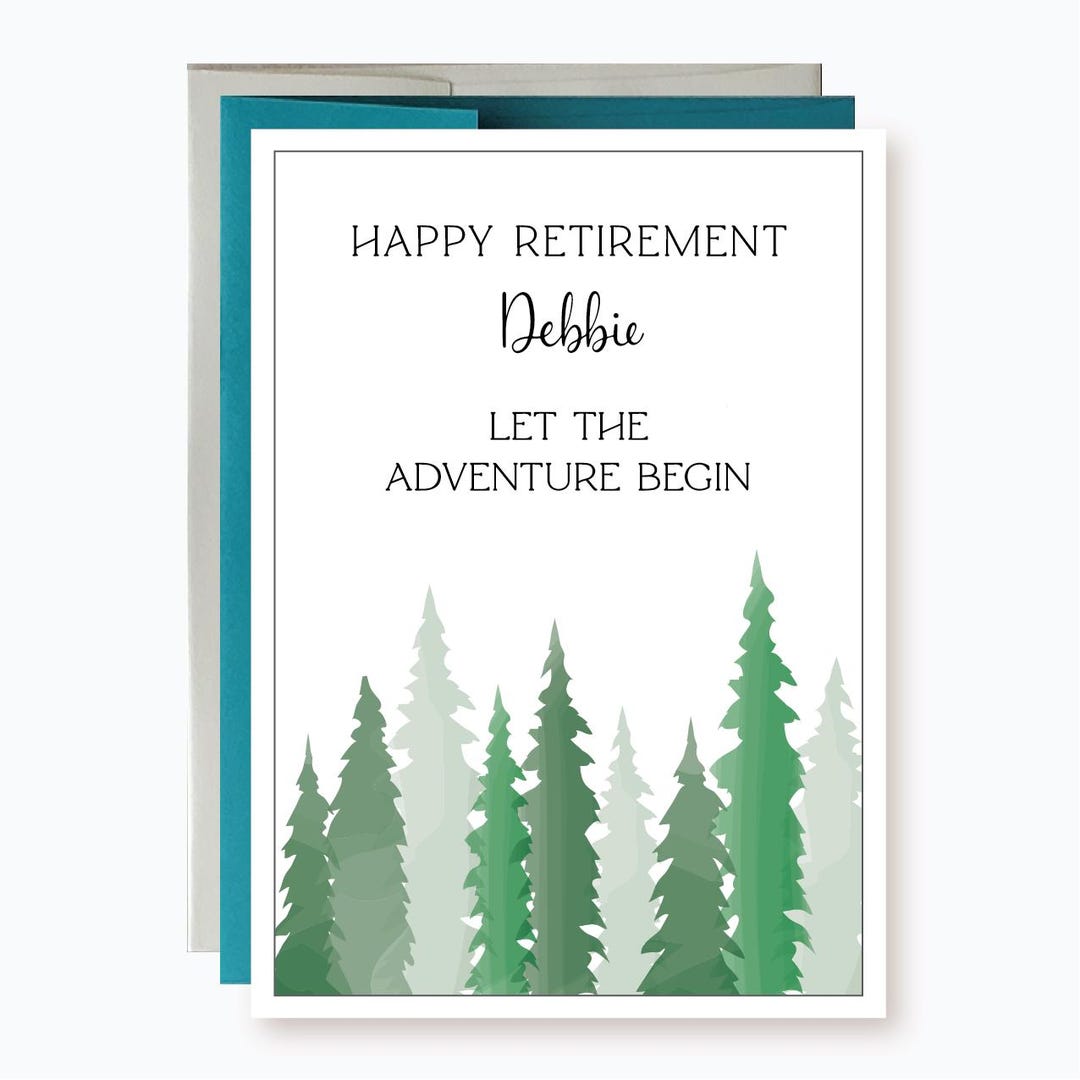 Custom Personalize Name Adventure Retirement Card, Optional Inside ...