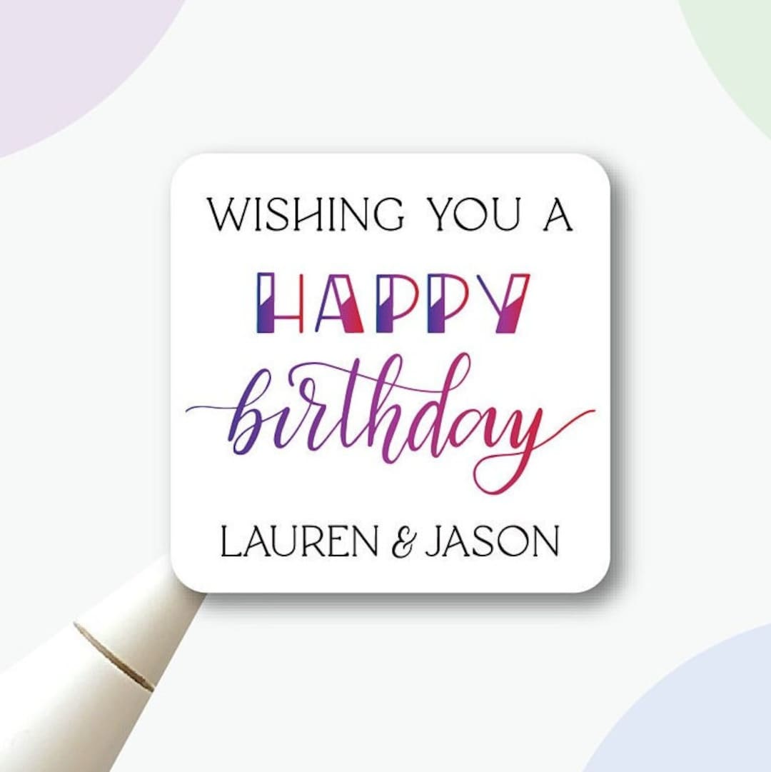 Personalized Happy Birthday Stickers | 2 Inch | Set of 12 | Birthday ...