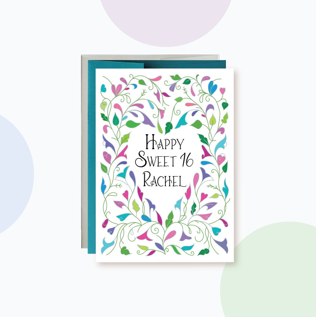 16th Birthday Card Sweet 16 Card Sweet Sixteen Card - Etsy