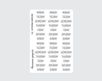 Friday: Days of the Week Kiss-cut Stickers for Calendar, Notebooks ...