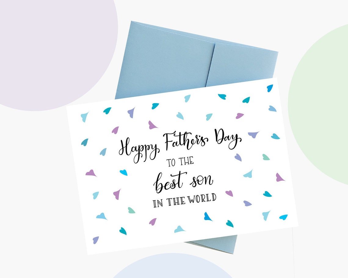 Fathers Day Card for Son Happy Fathers Day Card for Son | Etsy