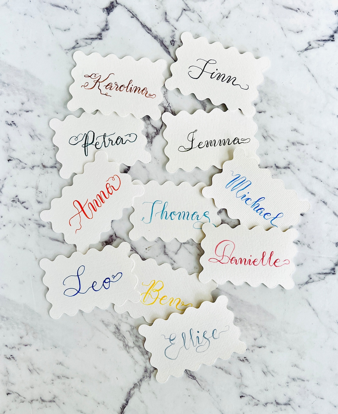 Wavy Rectangular Place Cards Wedding/events/hens/bridal Shower ...