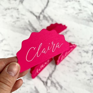 Wavy Hot Pink Place Cards Wedding/events/hens/bridal Shower - Etsy