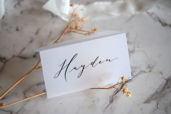 Calligraphy/handwritten Wedding Event Place Cards in Modern - Etsy ...