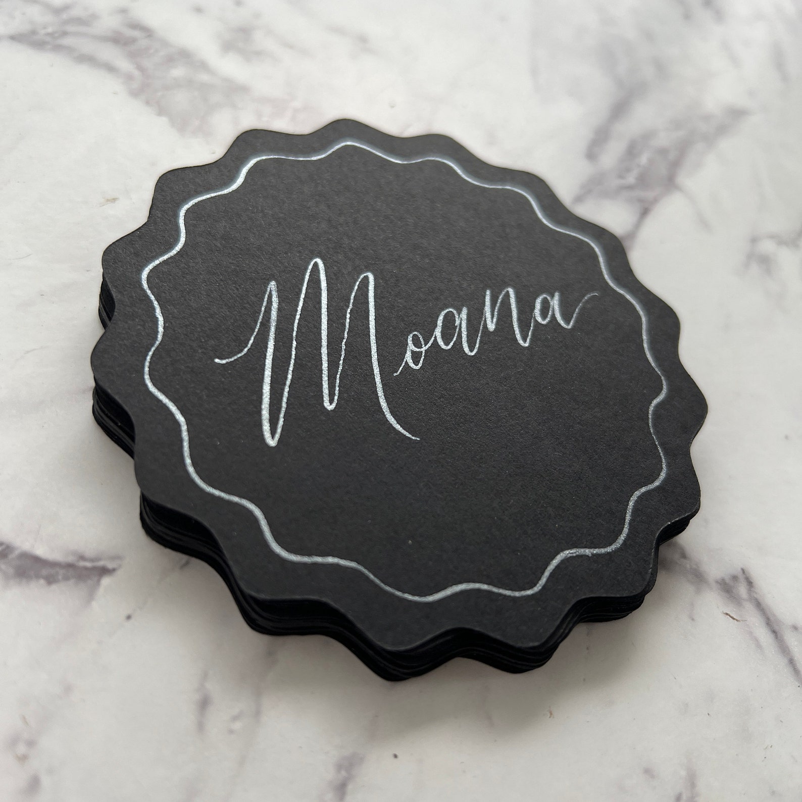 Wavy BLACK Place Cards Wedding/events/hens/bridal Shower | 100% ...