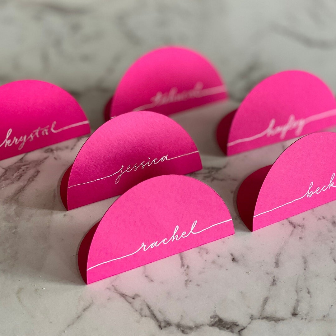 Semi-circle Place Cards Wedding/events/hens/bridal Shower Handwritten ...