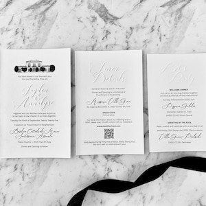 Embossed Wedding Invitation | Embossed Script Names | Full Colour ...
